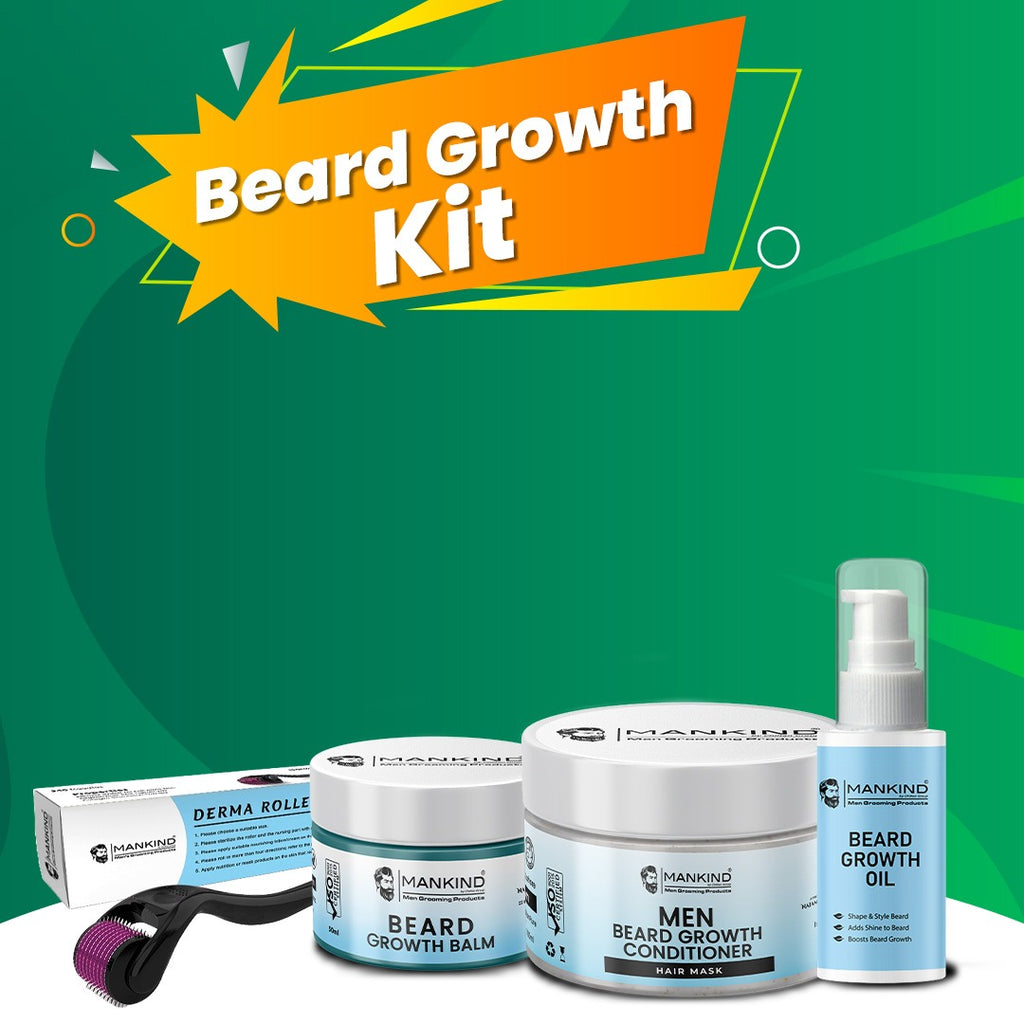 Beard Growth Kit - Biotin Beard wash, Beard Growth Oil, Beard Growth C ...