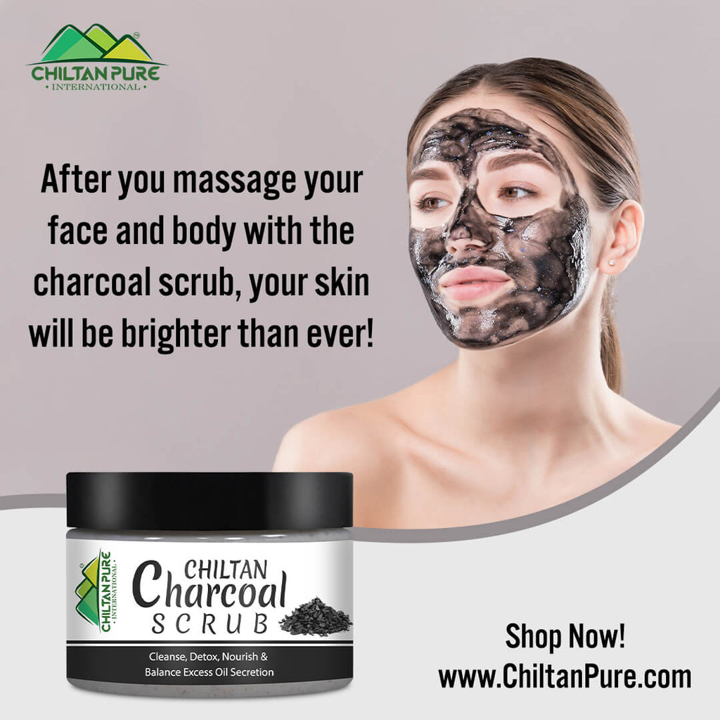 Charcoal Face & Body Scrub – Exfoliates Dead Flaky Skin, Removes Black ...