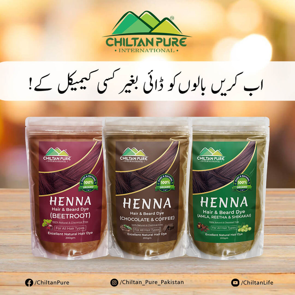 Henna Hair and Beard Dye (Amla, Retha, Shikakai) – Boosts Hair Growth ...